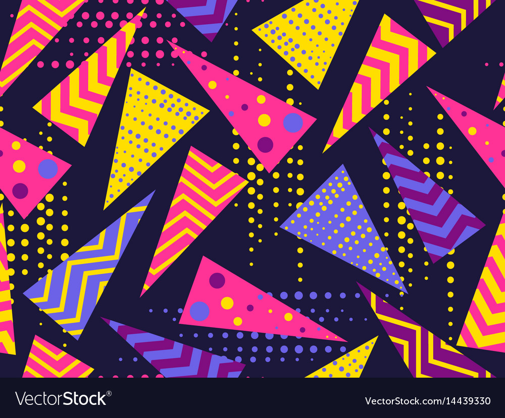 Memphis seamless pattern geometric elements Vector Image