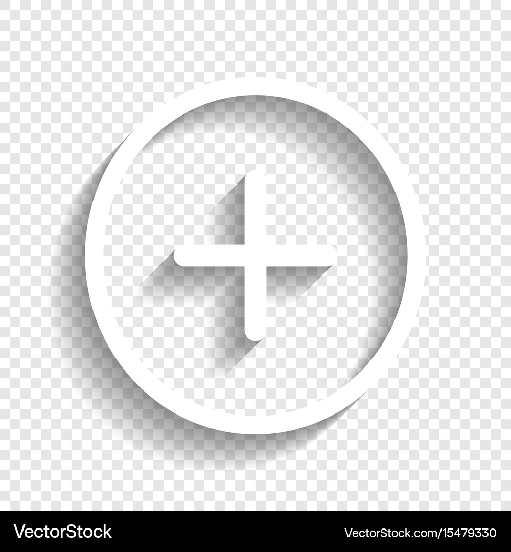Positive symbol plus sign white icon with Vector Image