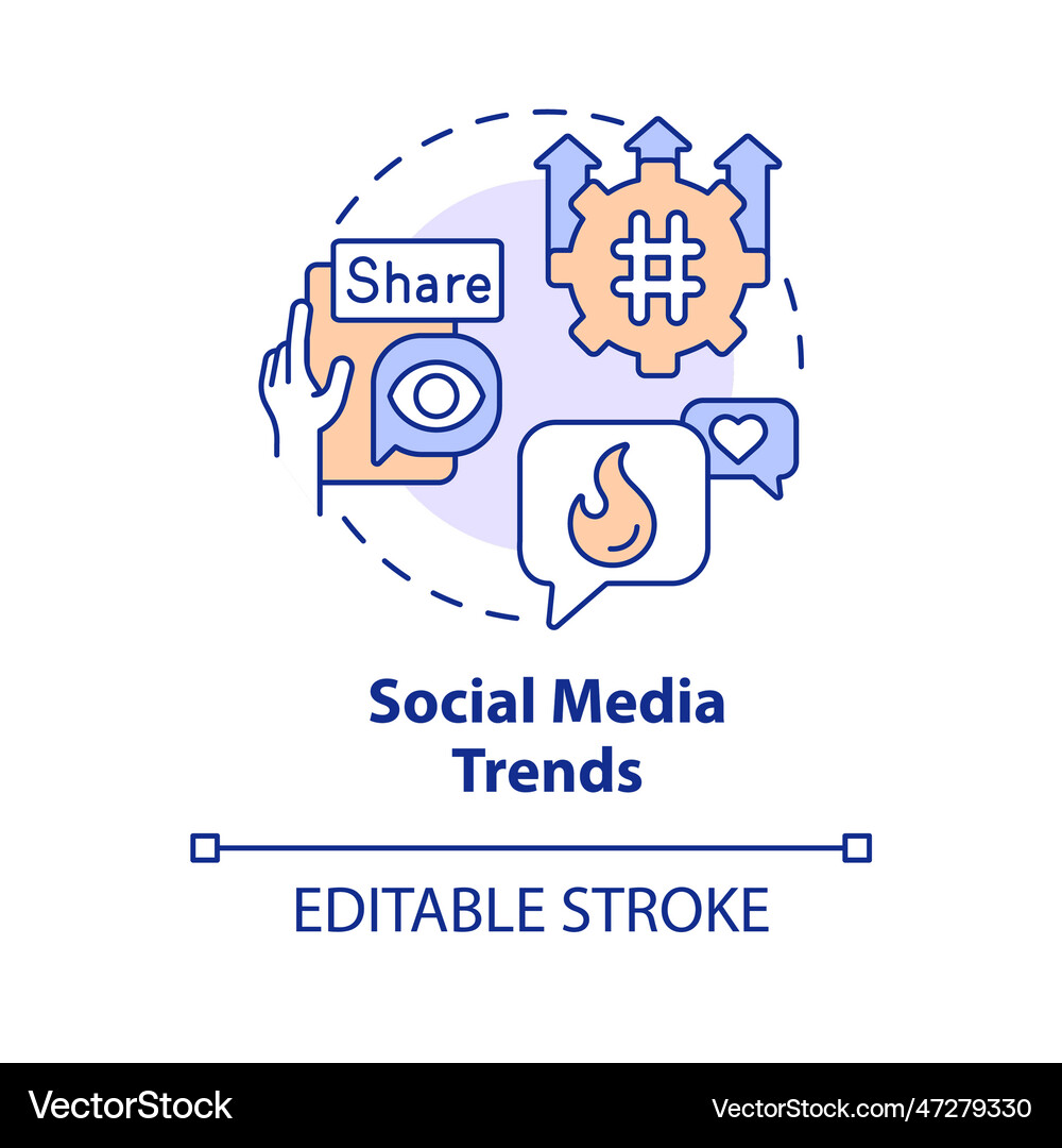 Social media trends concept icon Royalty Free Vector Image