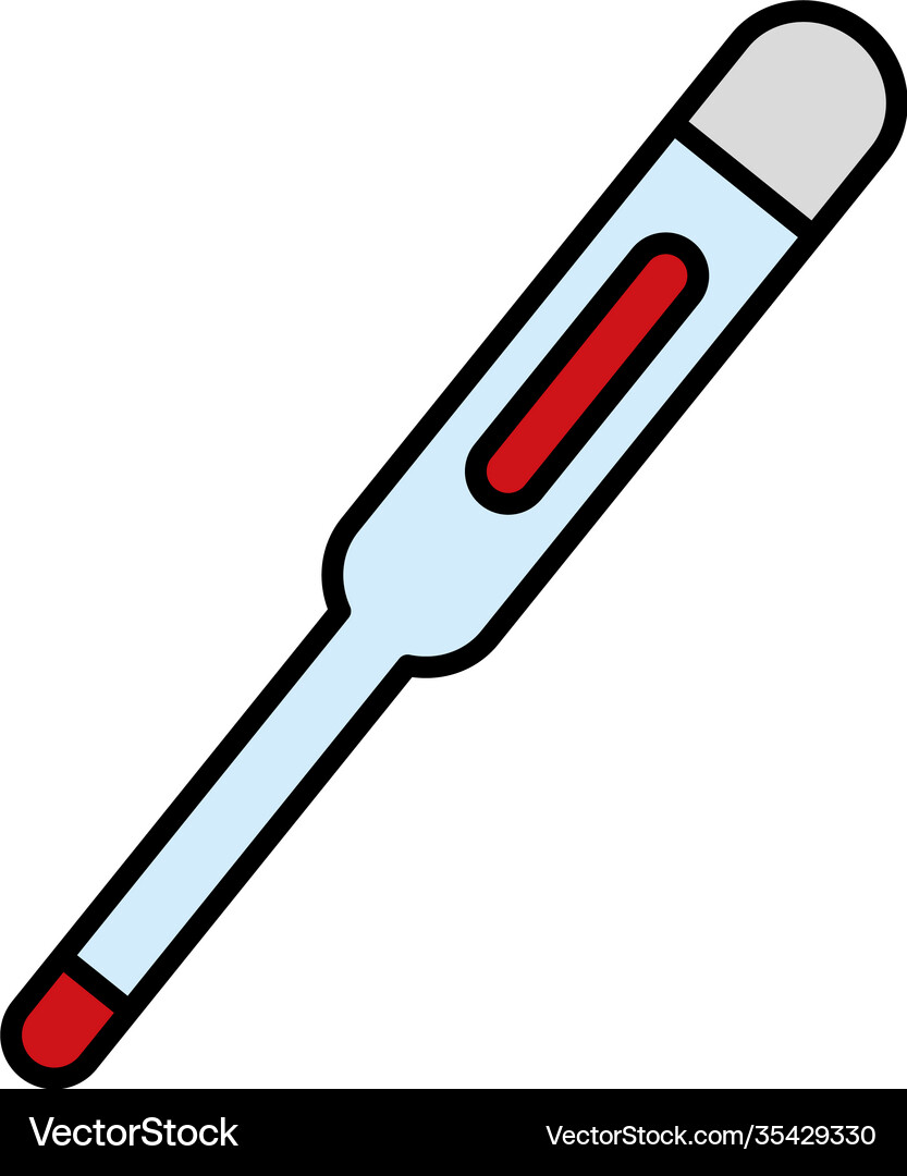 Thermometer measure temperature line and fill Vector Image
