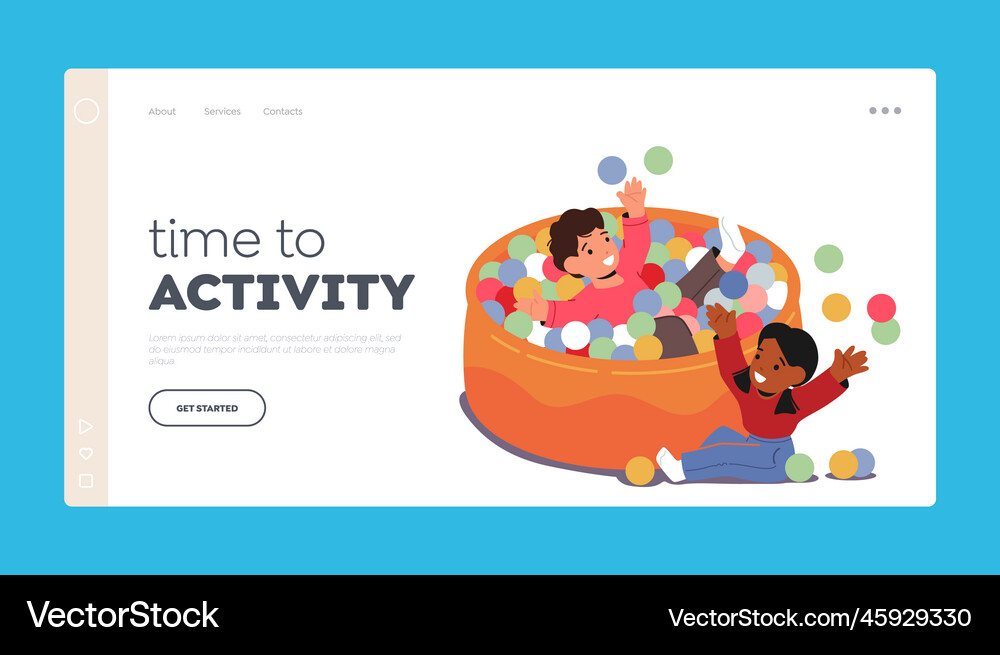 Time to activity landing page template excited Vector Image