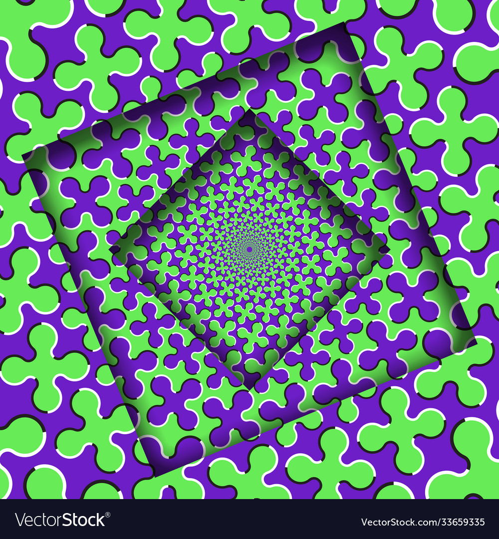 Abstract turned frames with a rotating green Vector Image Abstract turned frames with a rotating green Vector Image