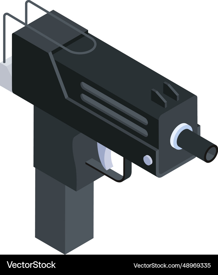 An editable isometric icon of mac gun Royalty Free Vector