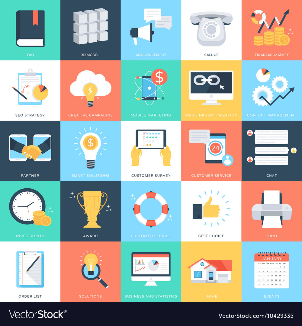 Business Concepts Icons 4 Royalty Free Vector Image
