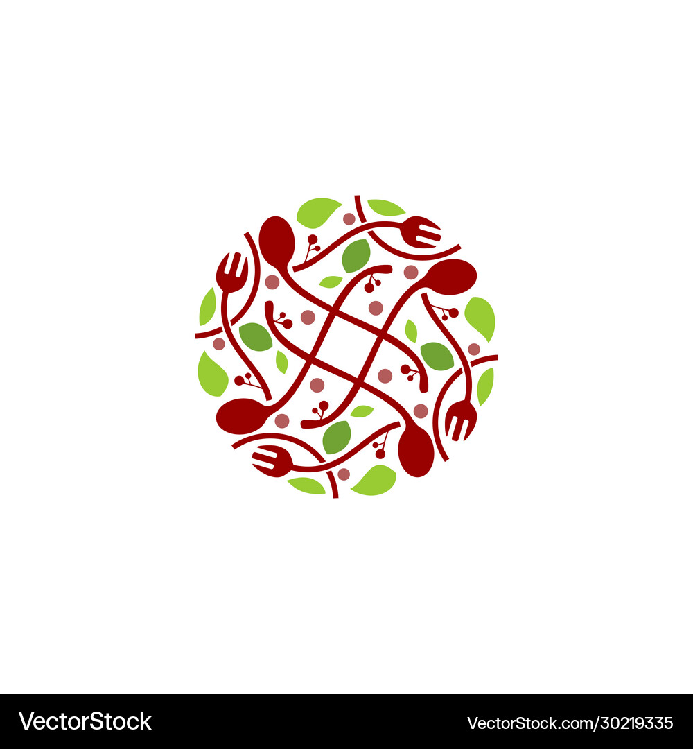 Circle healthy food logo Royalty Free Vector Image