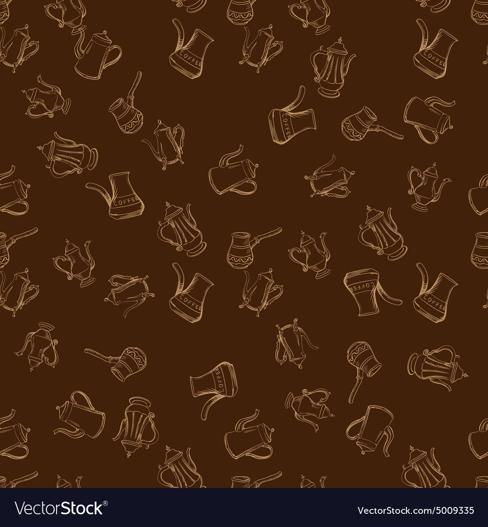 Coffee seamless pattern Royalty Free Vector Image