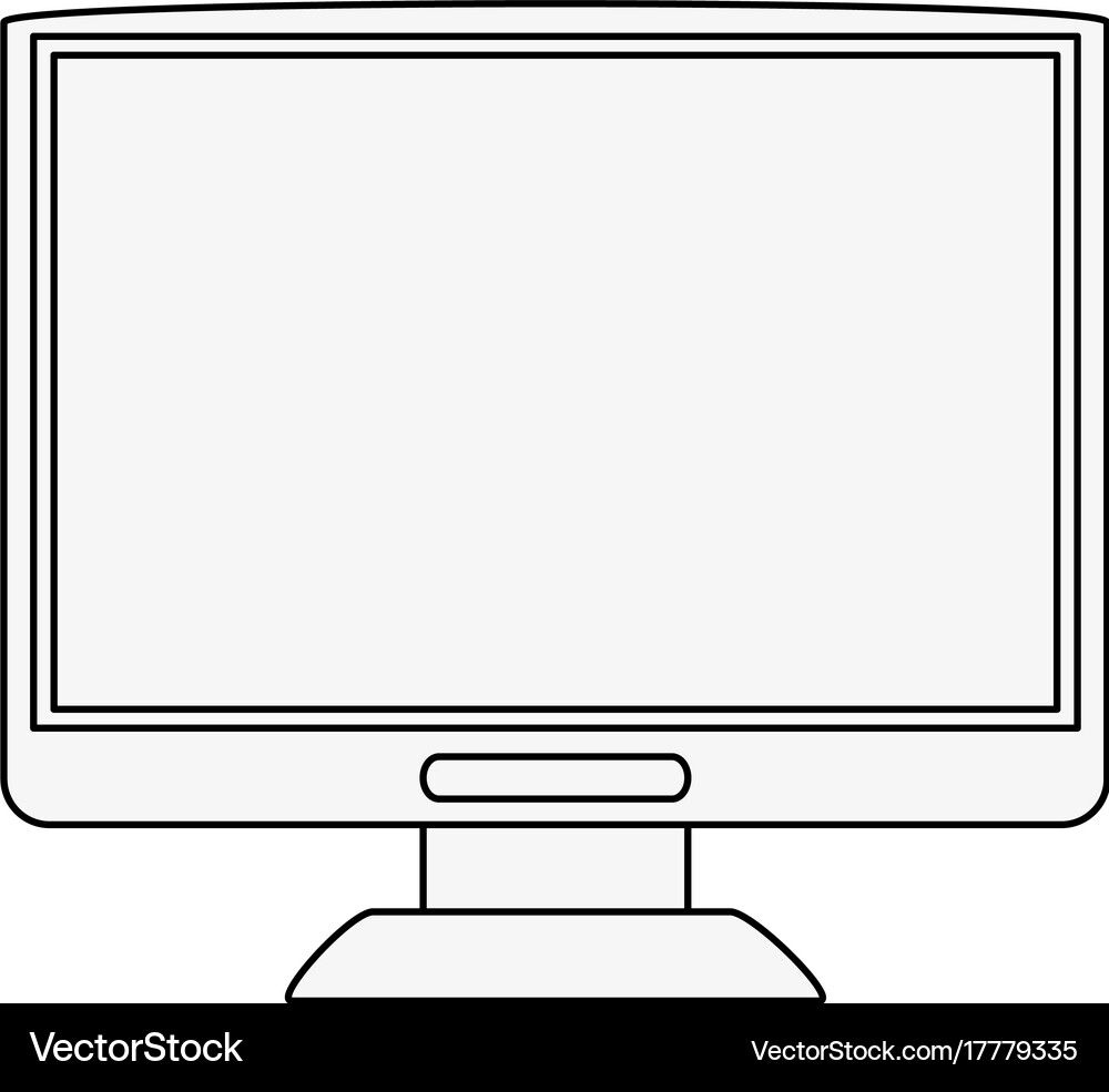 Computer monitor with blank screen icon image Vector Image