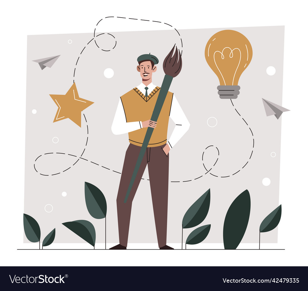 Creative character concept Royalty Free Vector Image