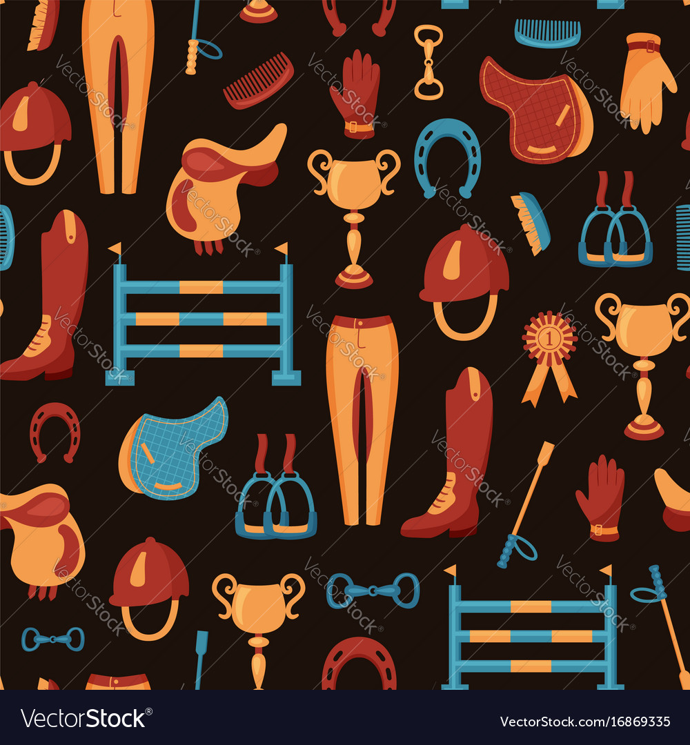 Dark equestrian pattern Royalty Free Vector Image