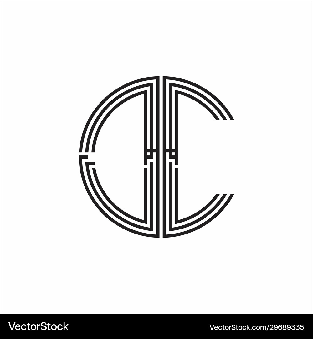 Dc logo monogram triple ribbon style line design Vector Image