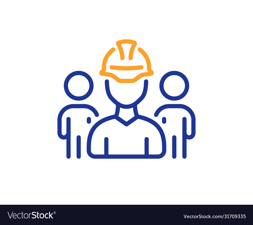 Engineering team line icon engineer or architect Vector Image Engineering team line icon engineer or architect Vector Image