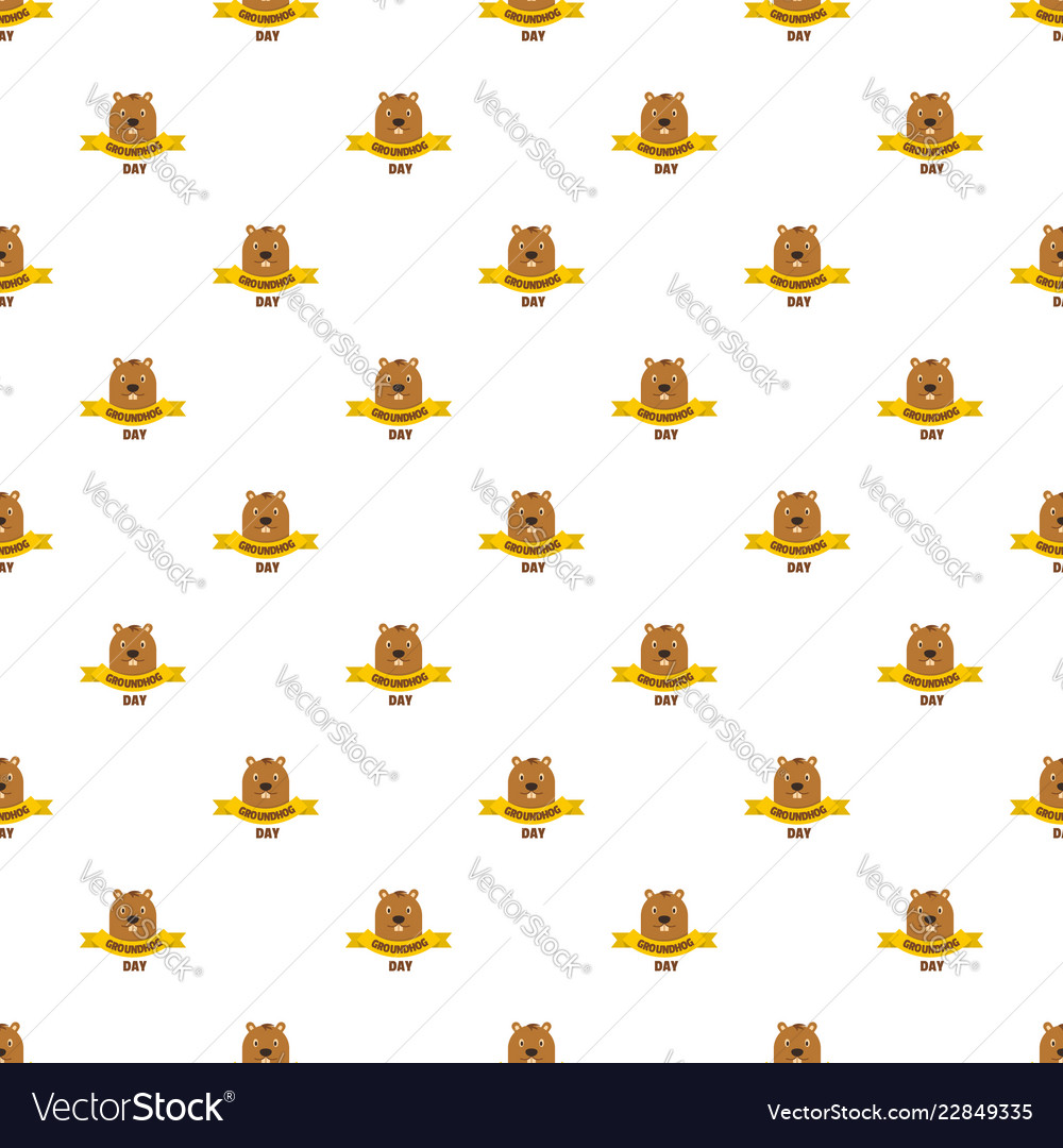 Groundhog day pattern seamless Royalty Free Vector Image