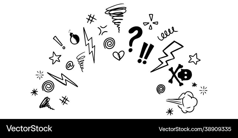 Hand drawn doodle swearing isolated on white Vector Image