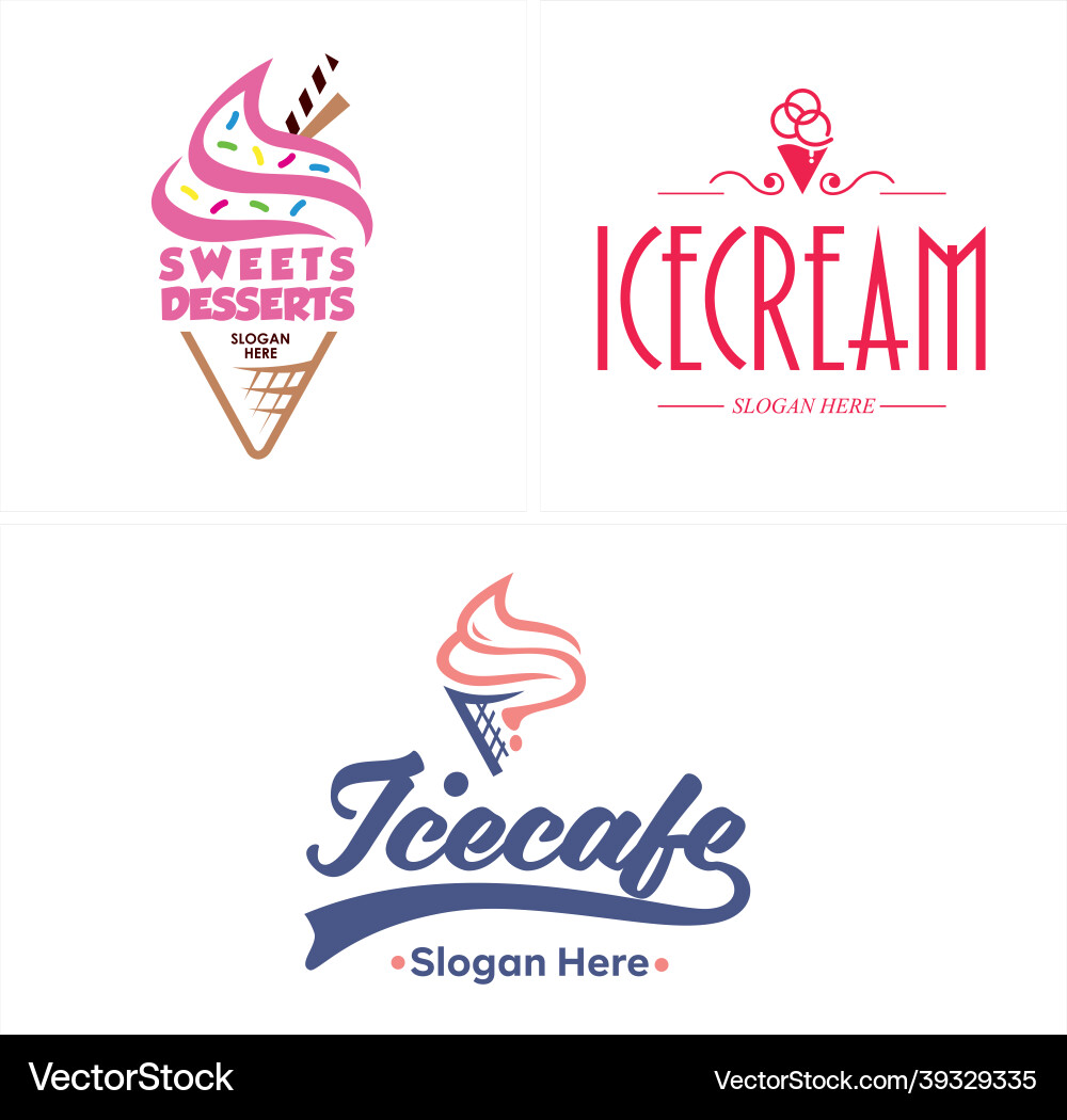 Ice cream dessert icon logo design Royalty Free Vector Image
