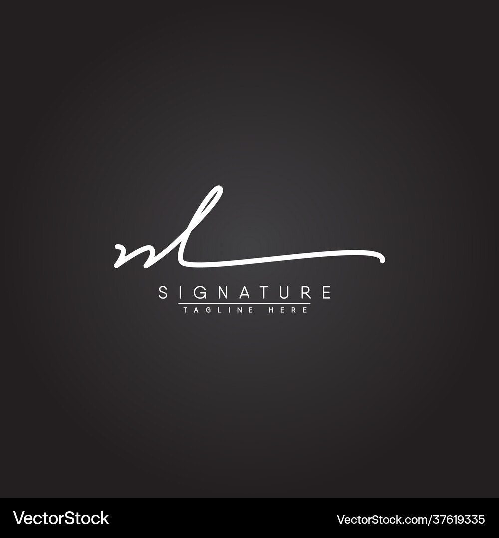 Initial letter nl logo - handwritten signature Vector Image