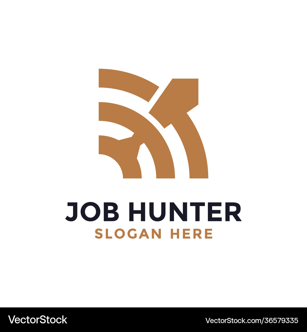 Job hunter logo design template tie icon Vector Image