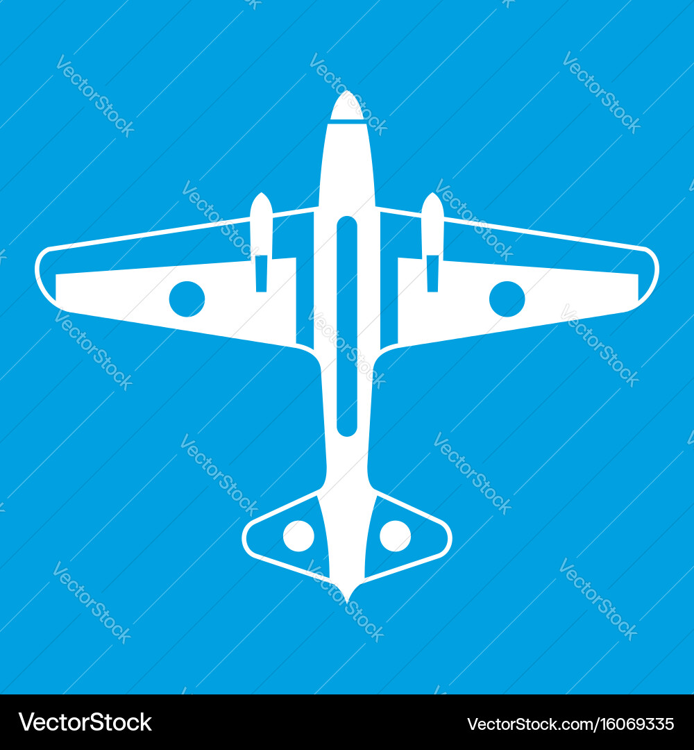 Military aircraft icon white Royalty Free Vector Image