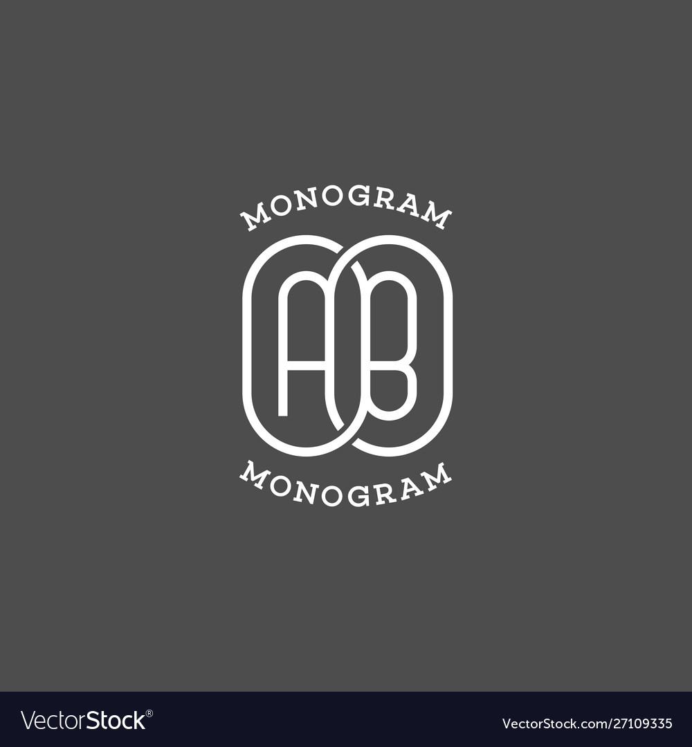 Monogram ab Royalty Free Vector Image - VectorStock