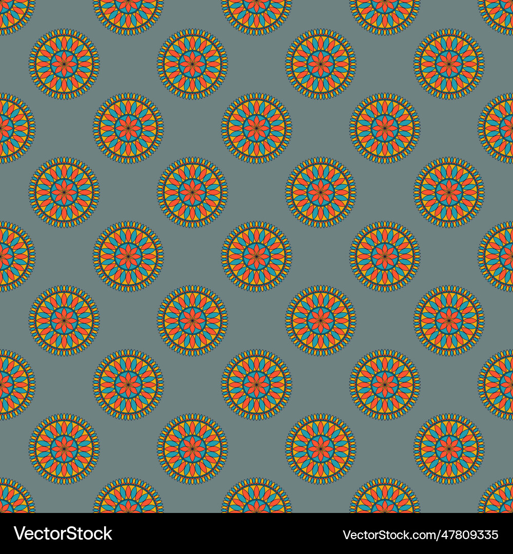 Seamless bright background colorful ethnic round Vector Image