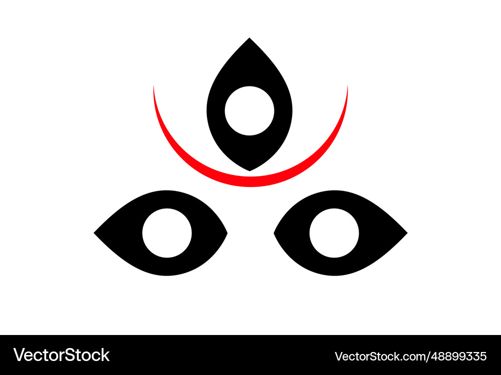 Three eyes of lord durga icon Royalty Free Vector Image