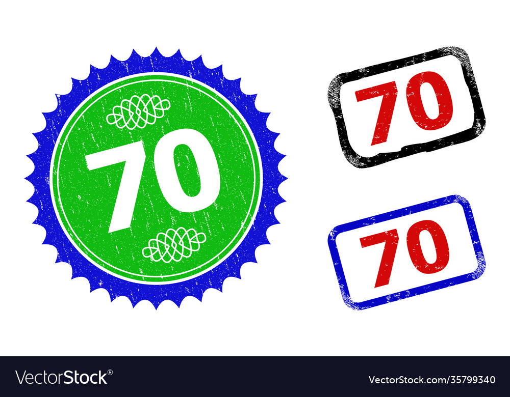 70 rosette and rectangle bicolor watermarks Vector Image