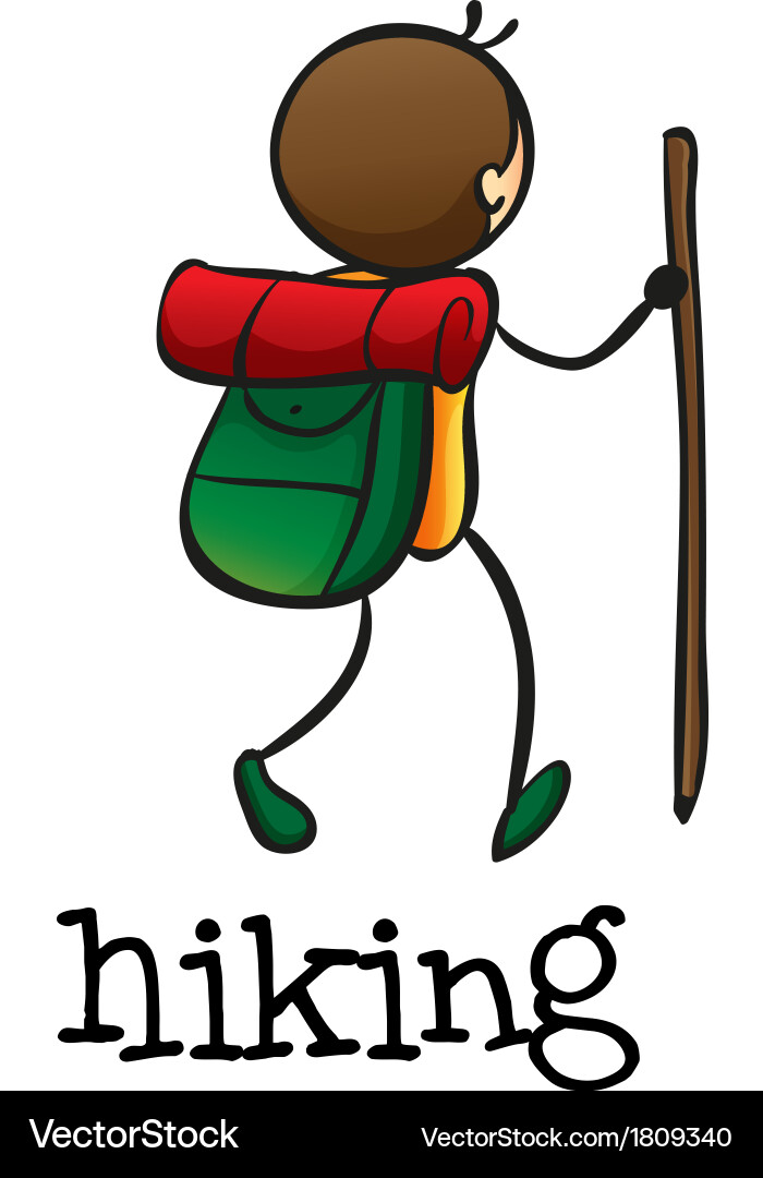 A stickman hiking Royalty Free Vector Image - VectorStock
