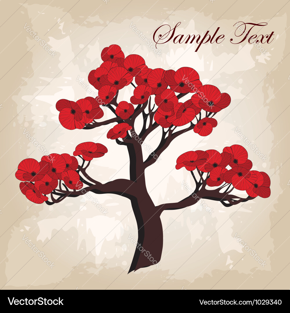 Beautiful tree with flowers Royalty Free Vector Image