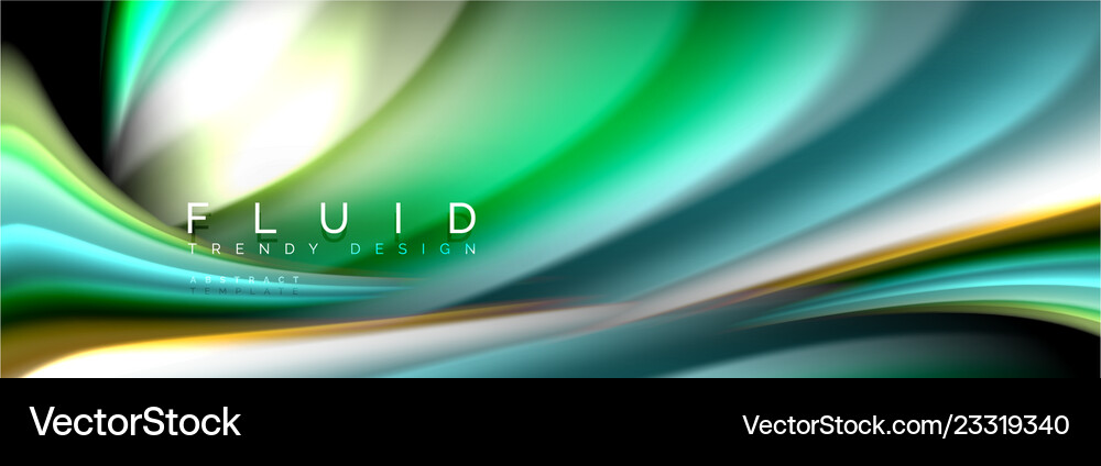 Bright colorful liquid fluid lines on black Vector Image