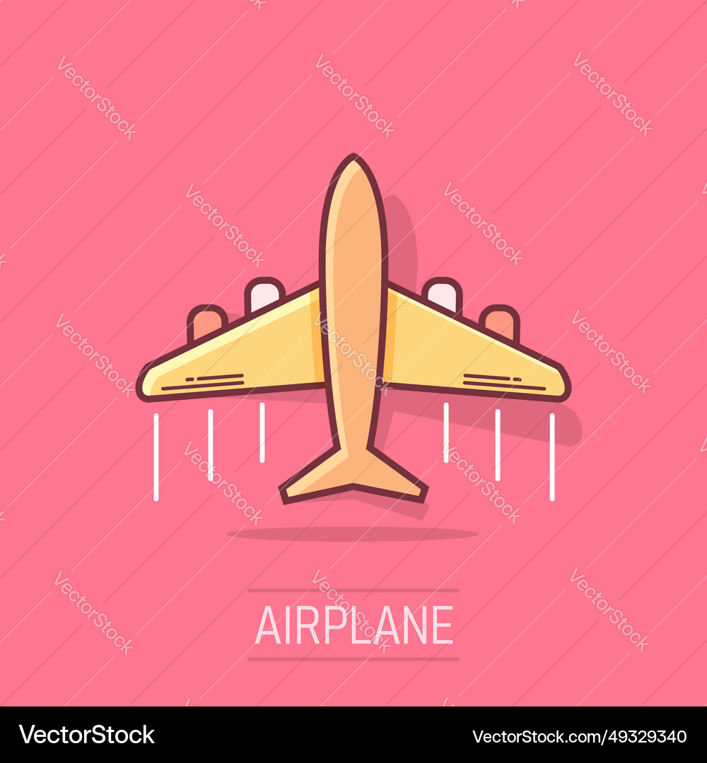 Cartoon airplane icon in comic style plane Vector Image