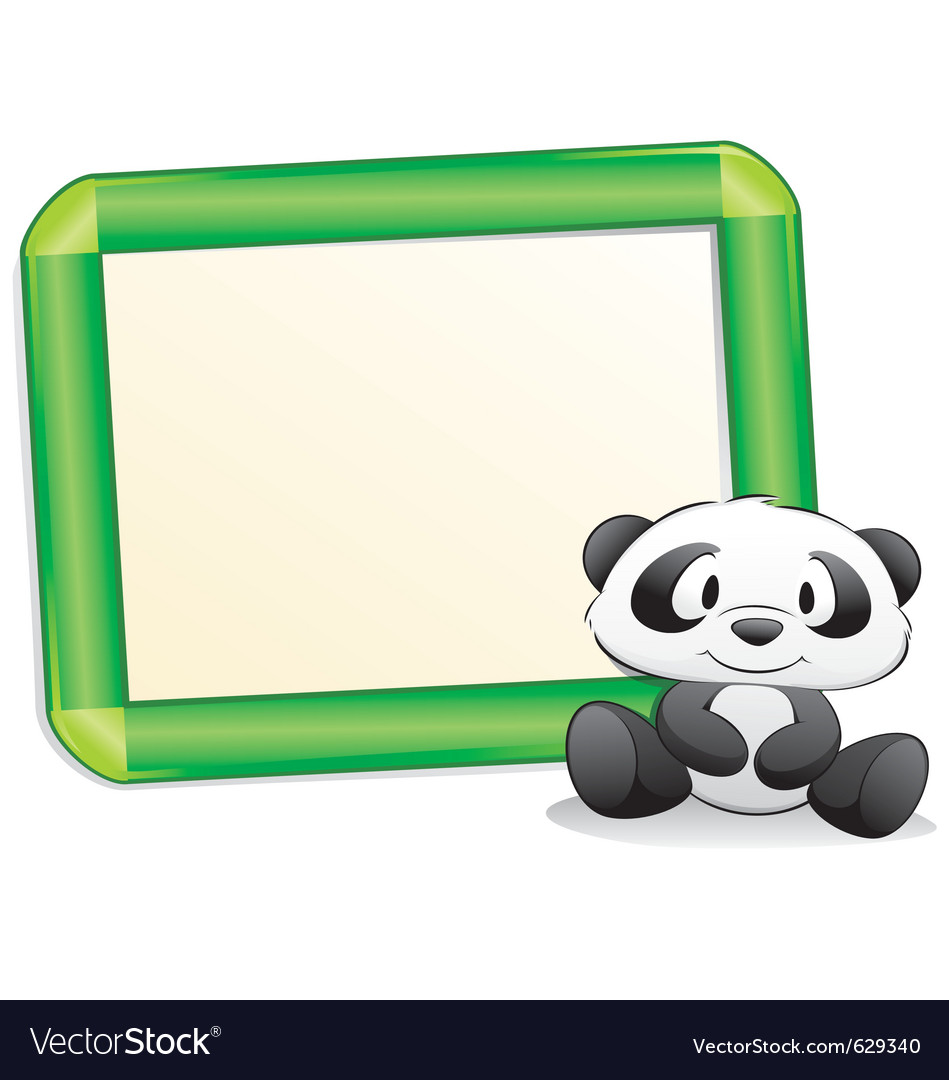 Cartoon panda with frame Royalty Free Vector Image