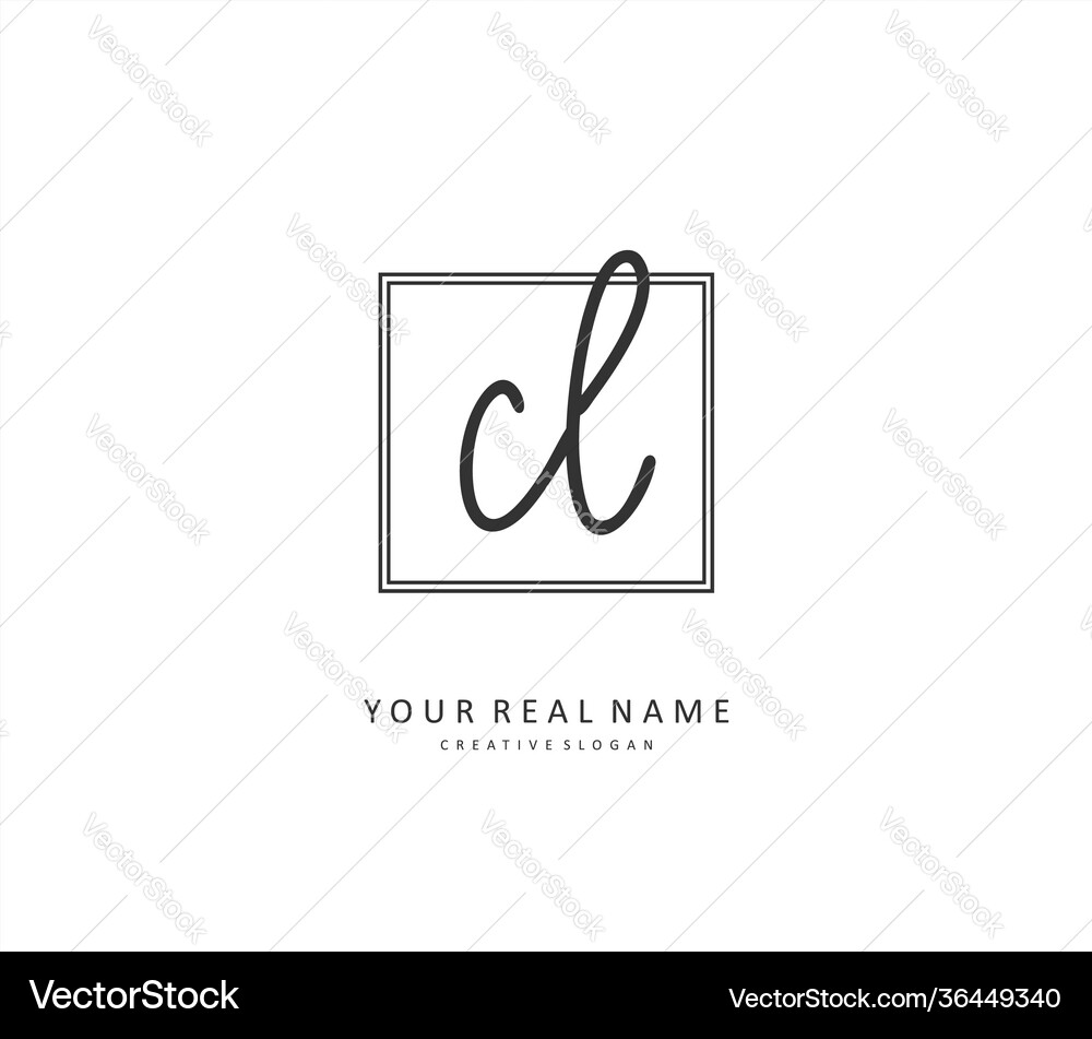 Cl initial letter handwriting and signature logo Vector Image