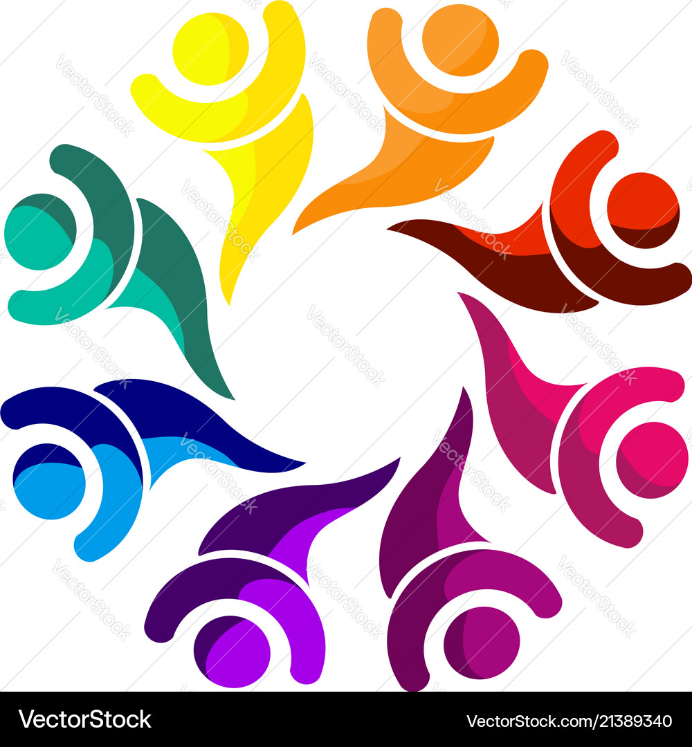 Colorful group of teamwork people icon Royalty Free Vector