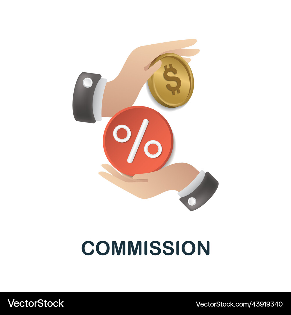 Commission icon 3d from affiliate marketing Vector Image