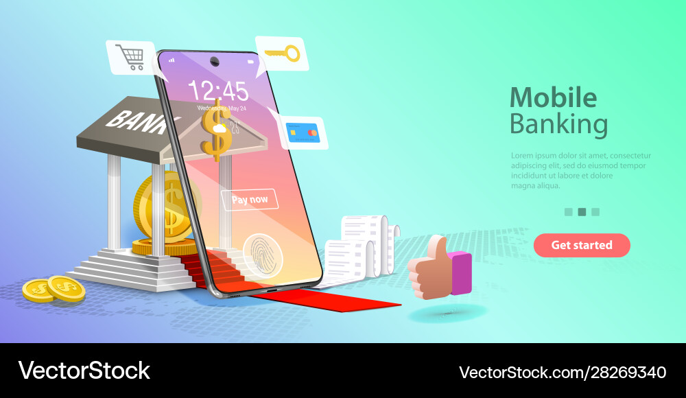 Concept mobile banking and Royalty Free Vector Image