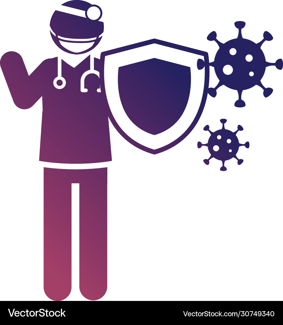 Coronavirus covid 19 physician shield protection Vector Image