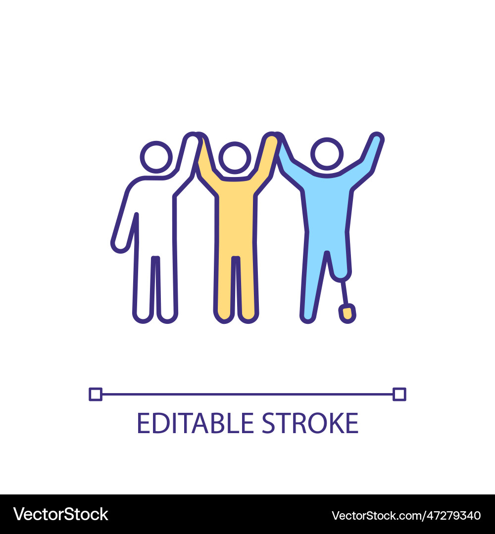 Disability inclusion rgb color icon Royalty Free Vector