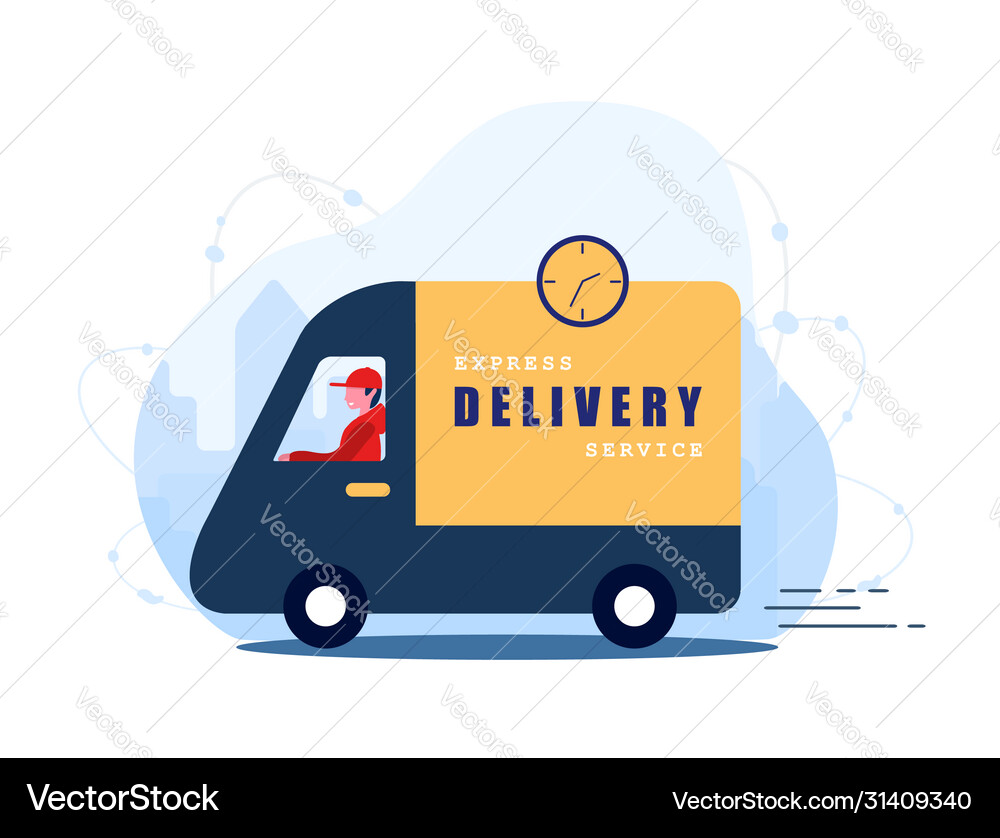 Express delivery service concept home and office Vector Image
