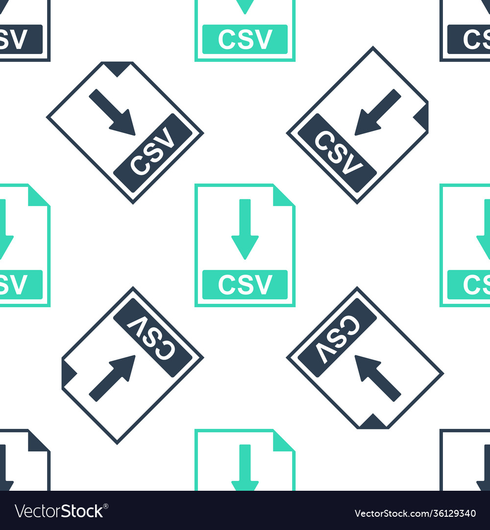 Green csv file document icon download csv button Vector Image