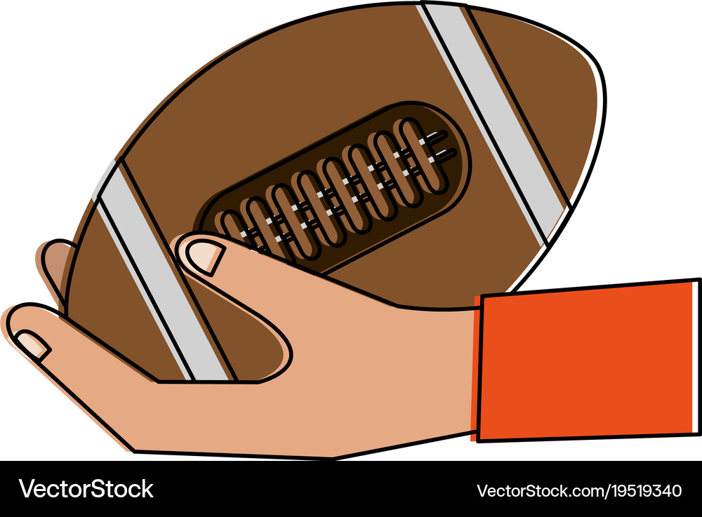 Hand with football ball Royalty Free Vector Image