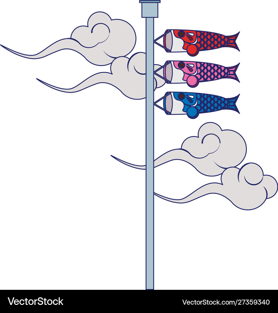 Japanese koinobori fish design Royalty Free Vector Image