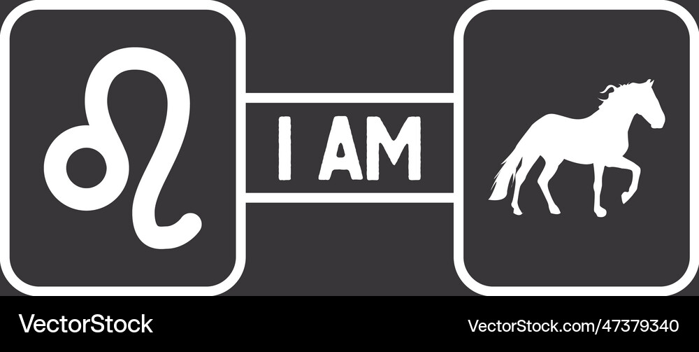 Leo sign and horse Royalty Free Vector Image - VectorStock