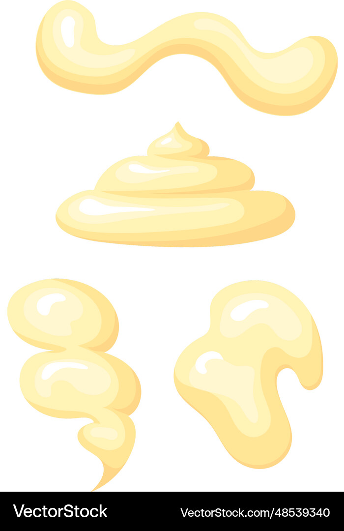 Mayonnaise splash set dip sauce drop stains Vector Image