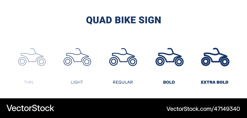 Quad bike sign icon thin light regular bold black Vector Image