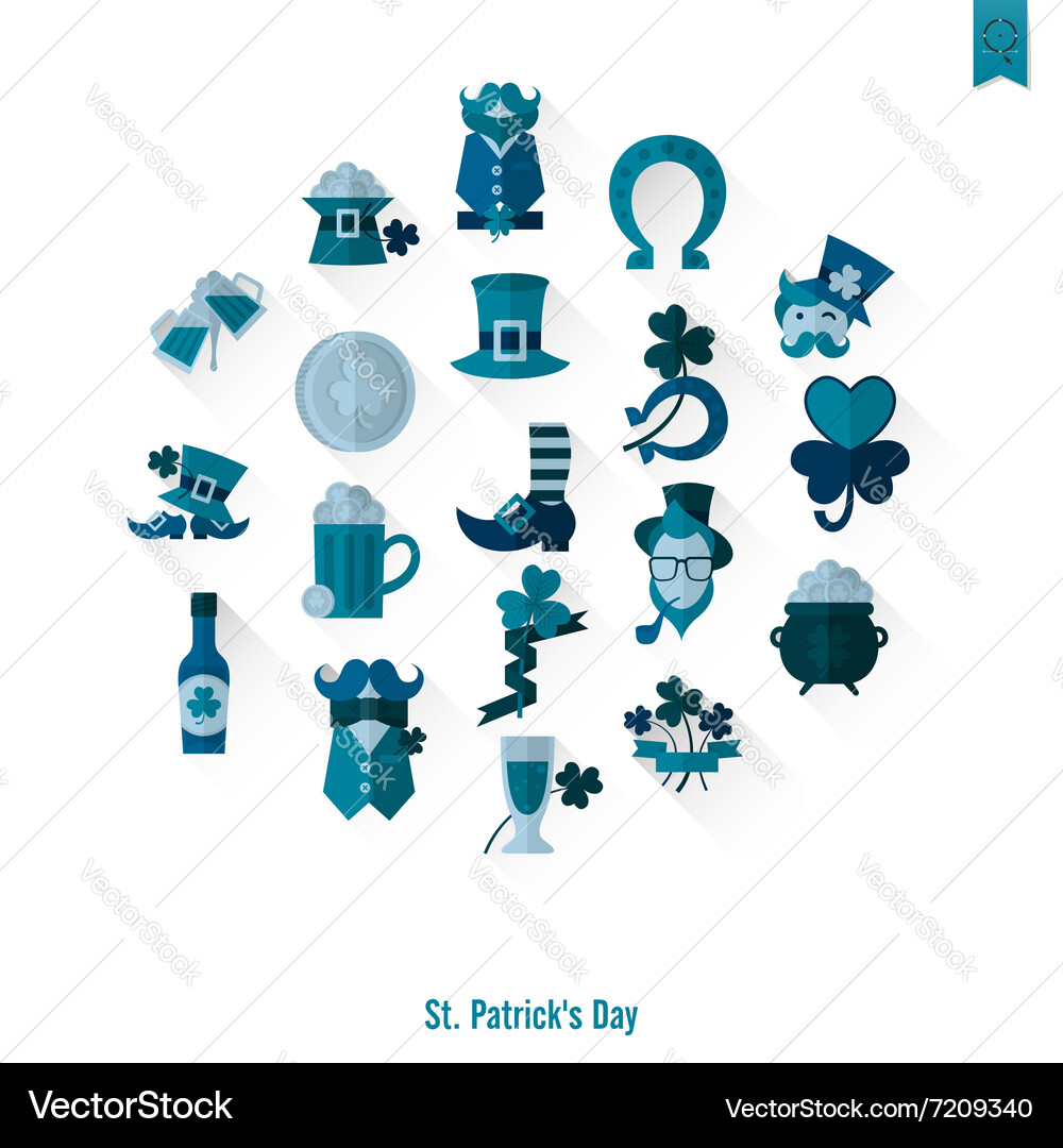 Saint patricks day isolated icon set Royalty Free Vector