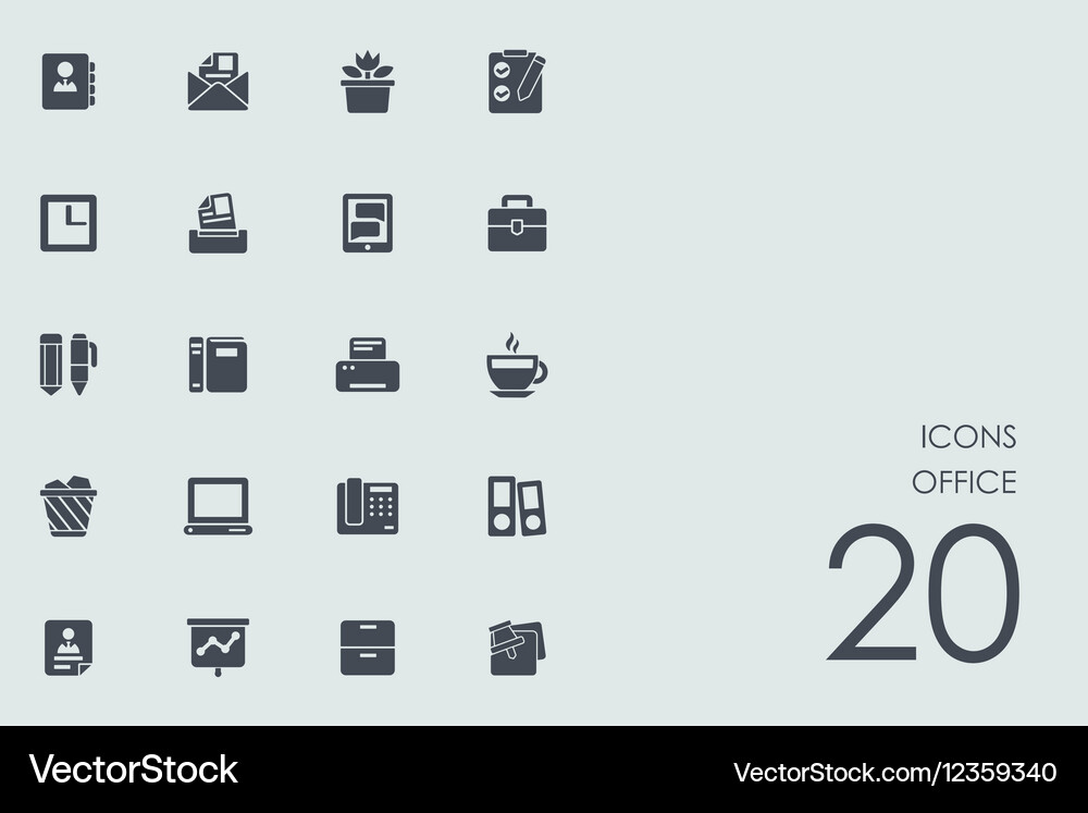 Set of office icons Royalty Free Vector Image - VectorStock