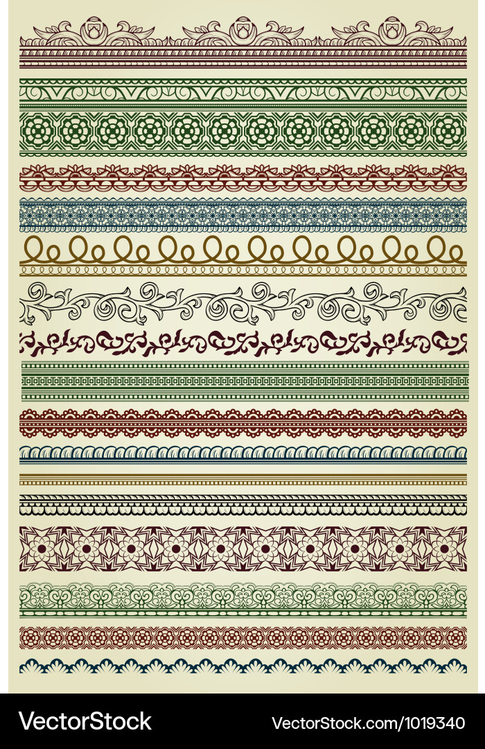 Set of vintage lines Royalty Free Vector Image