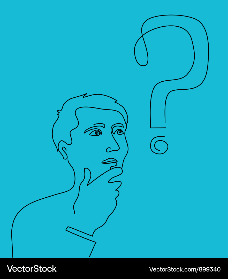 Thinking man Royalty Free Vector Image - VectorStock