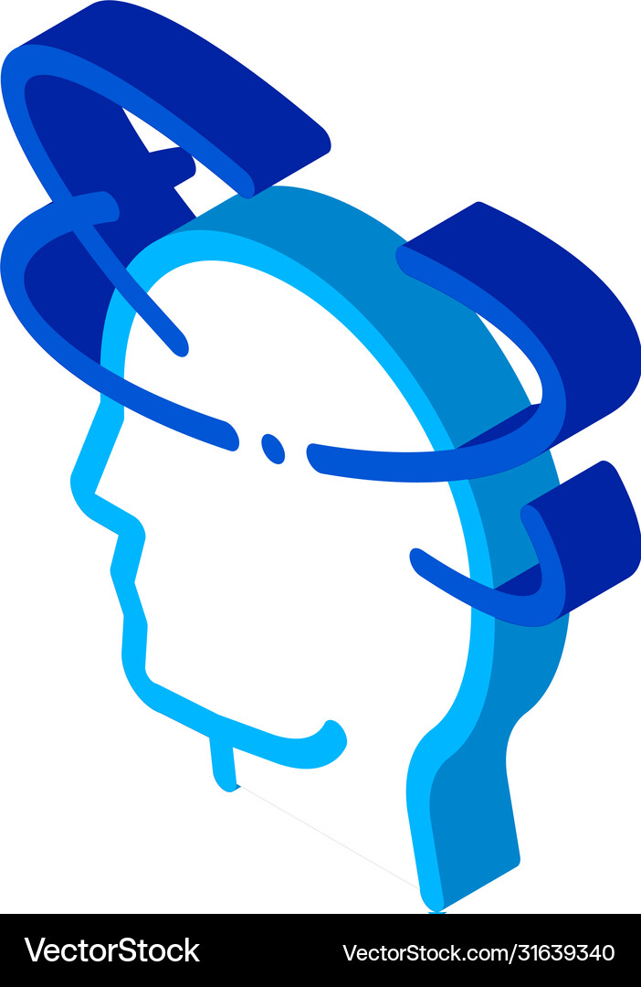 Vertigo dizziness man silhouette headache Vector Image