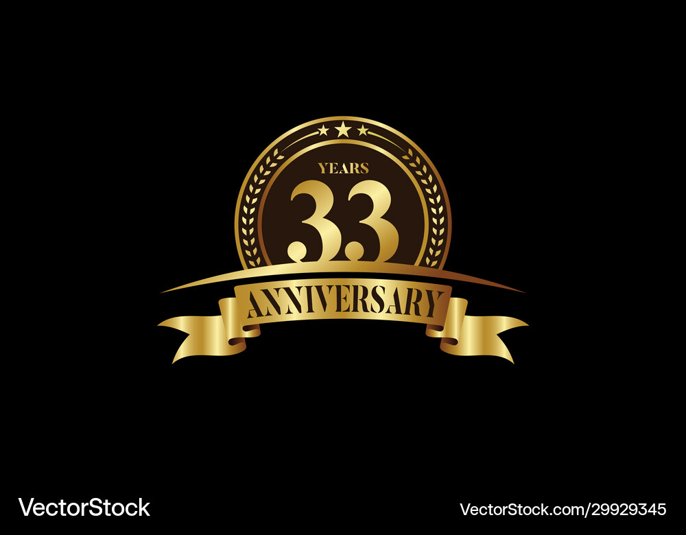 33 th years anniversary logo template design Vector Image