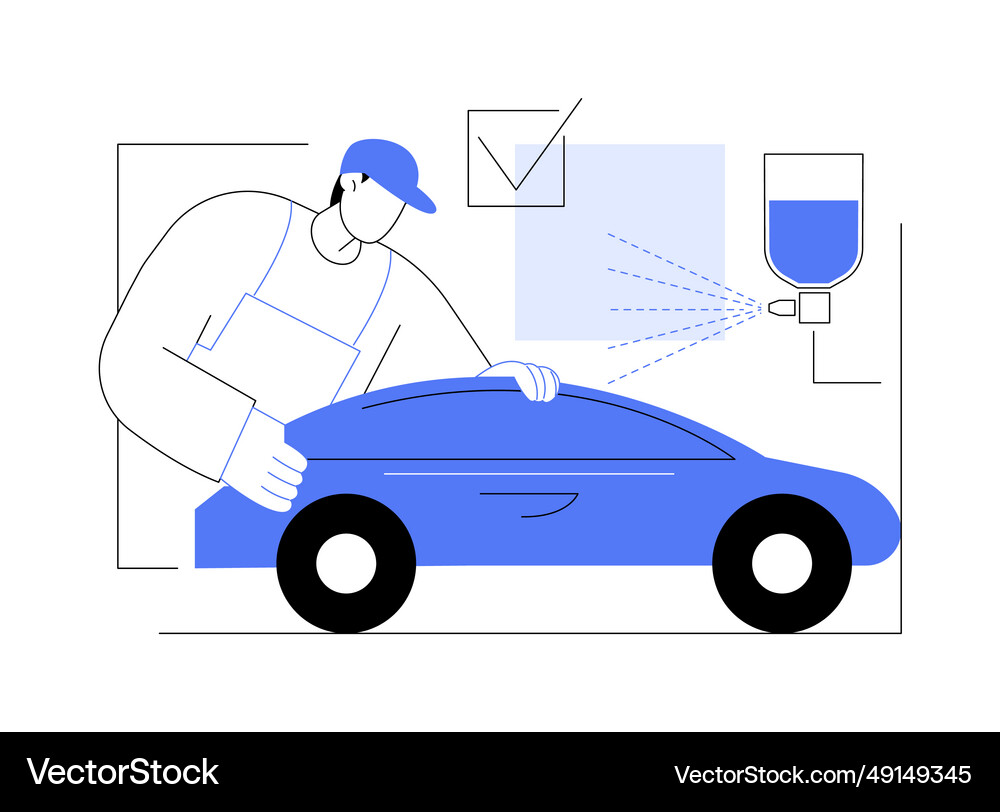 Automotive painting check abstract concept Vector Image